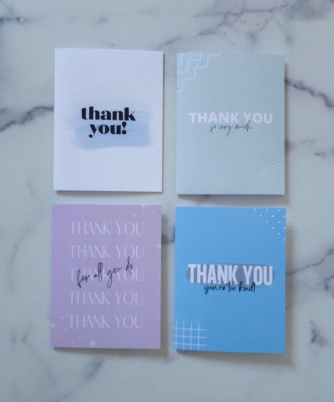 Thank You Cards Assorted Colors - Etsy