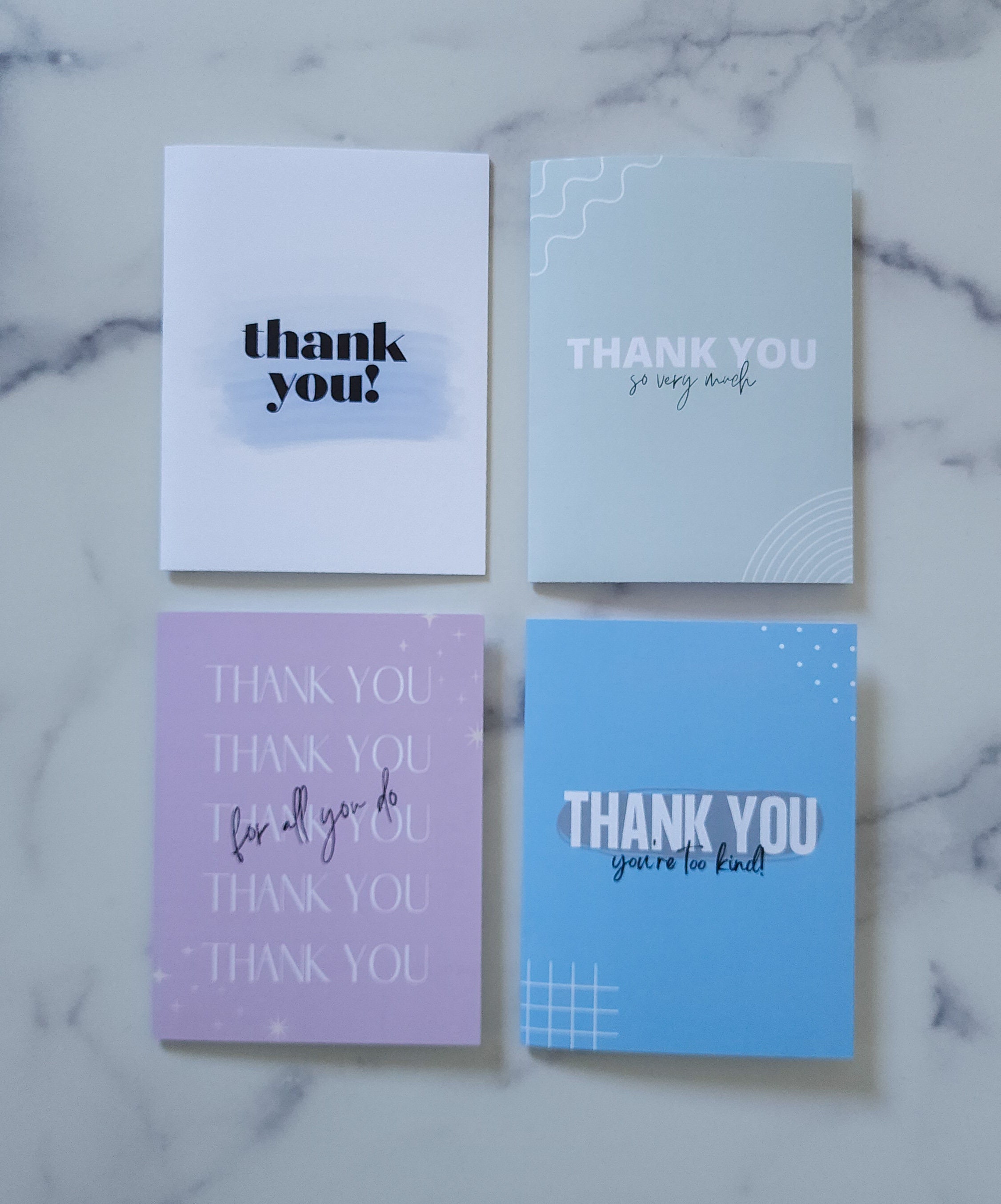 Thank You Cards Assorted Colors - Etsy