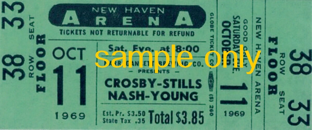 CSN&Y 1969 Concert Poster + Ticket. Ready to Frame! Music History ...