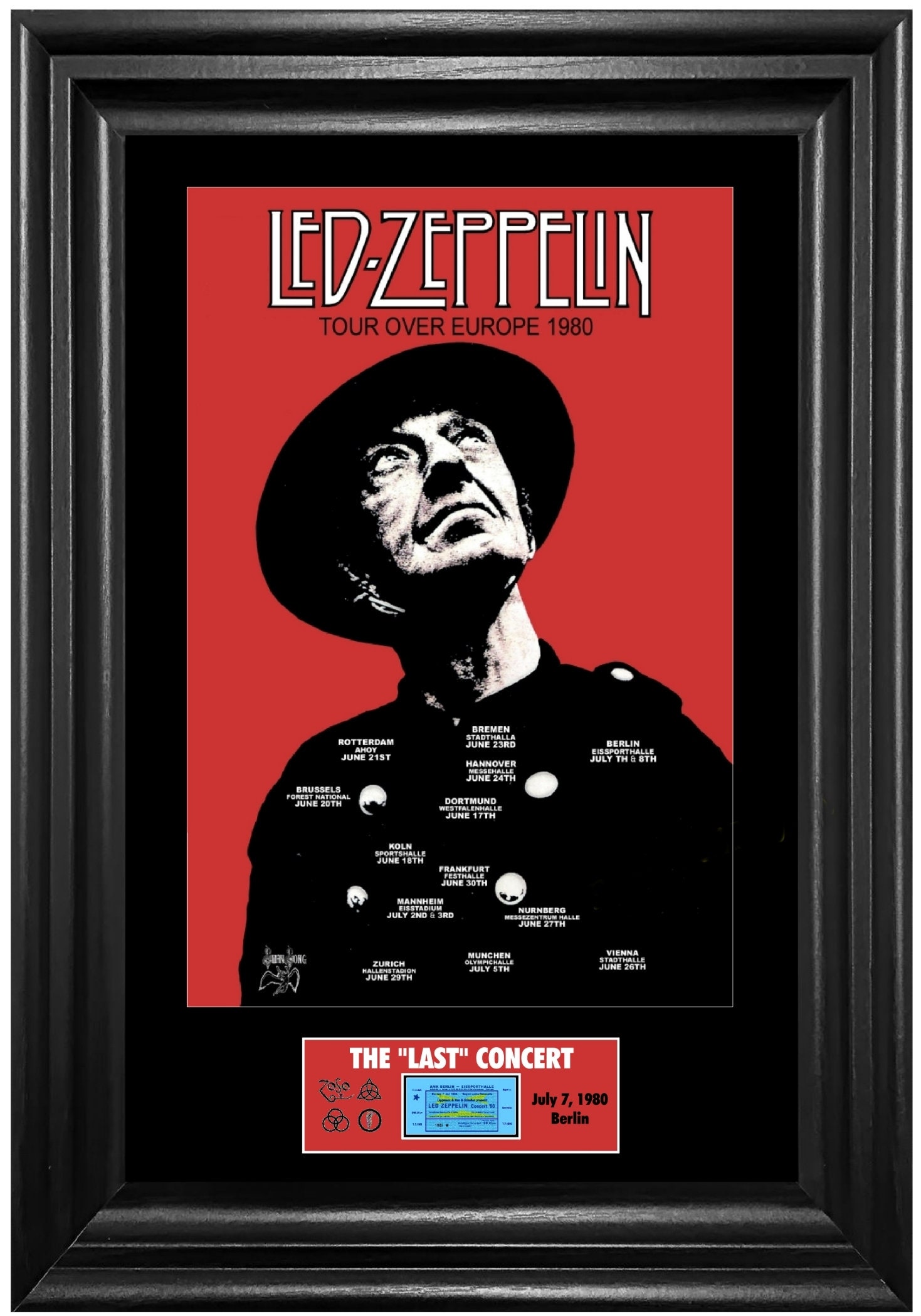 Led Zeppelin Last Concert Poster Ticket 1980 Berlin Last Plant, Page ...