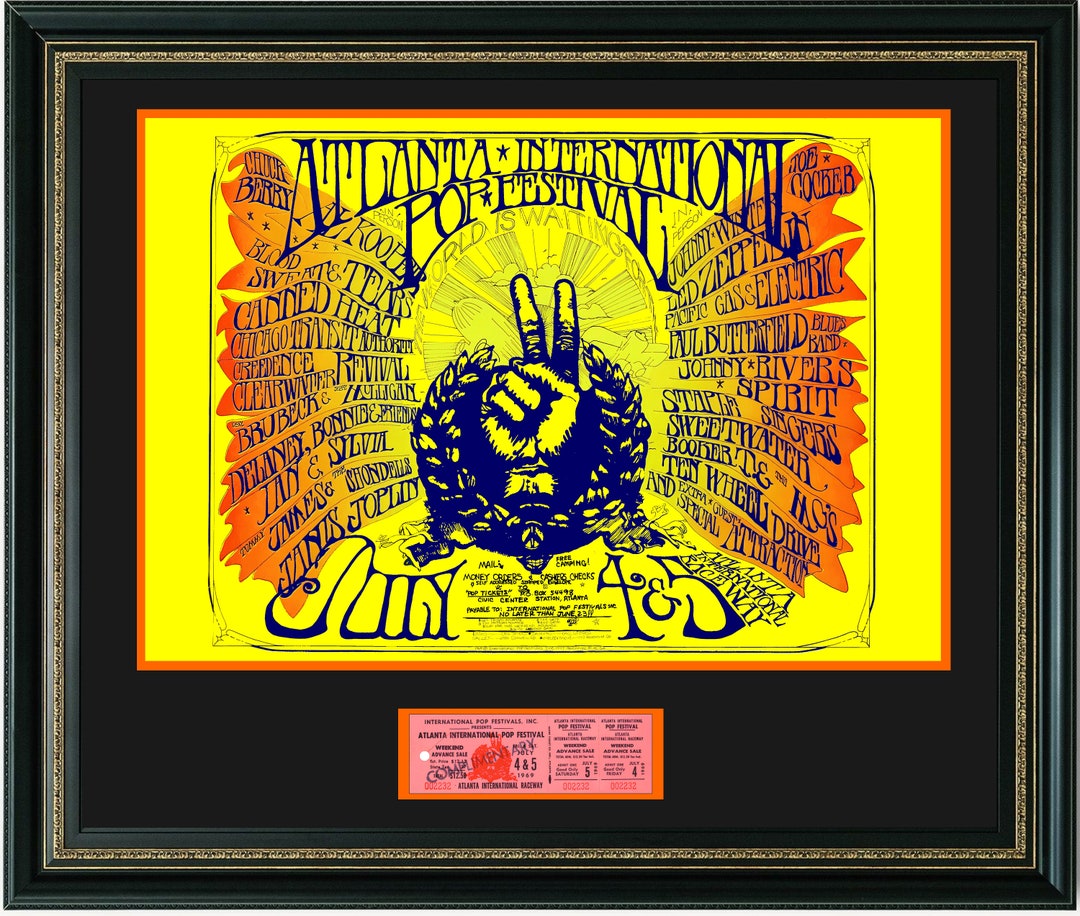 Atlanta Pop Festival 1969 Concert Poster + Ticket Ready to Frame! Led ...