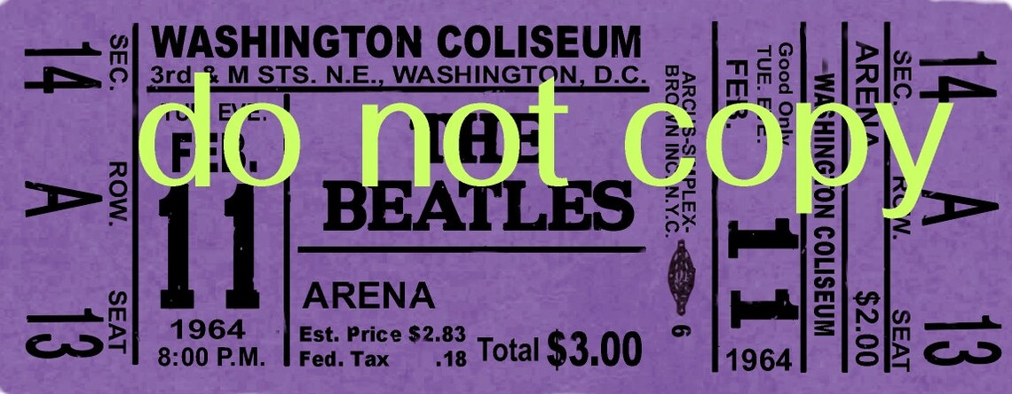 The Beatles 1966 Concert Poster + Ticket. Ready to Frame! Music History ...
