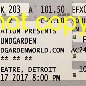 Soundgarden "the Last" Concert Poster + Ticket Ready to Frame! Detroit ...