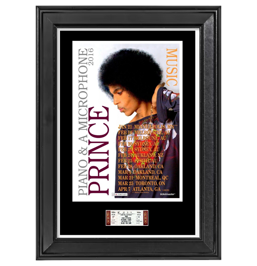 Prince 2016 "the Last" Concert Poster + Ticket Ready to Frame! Atlanta ...
