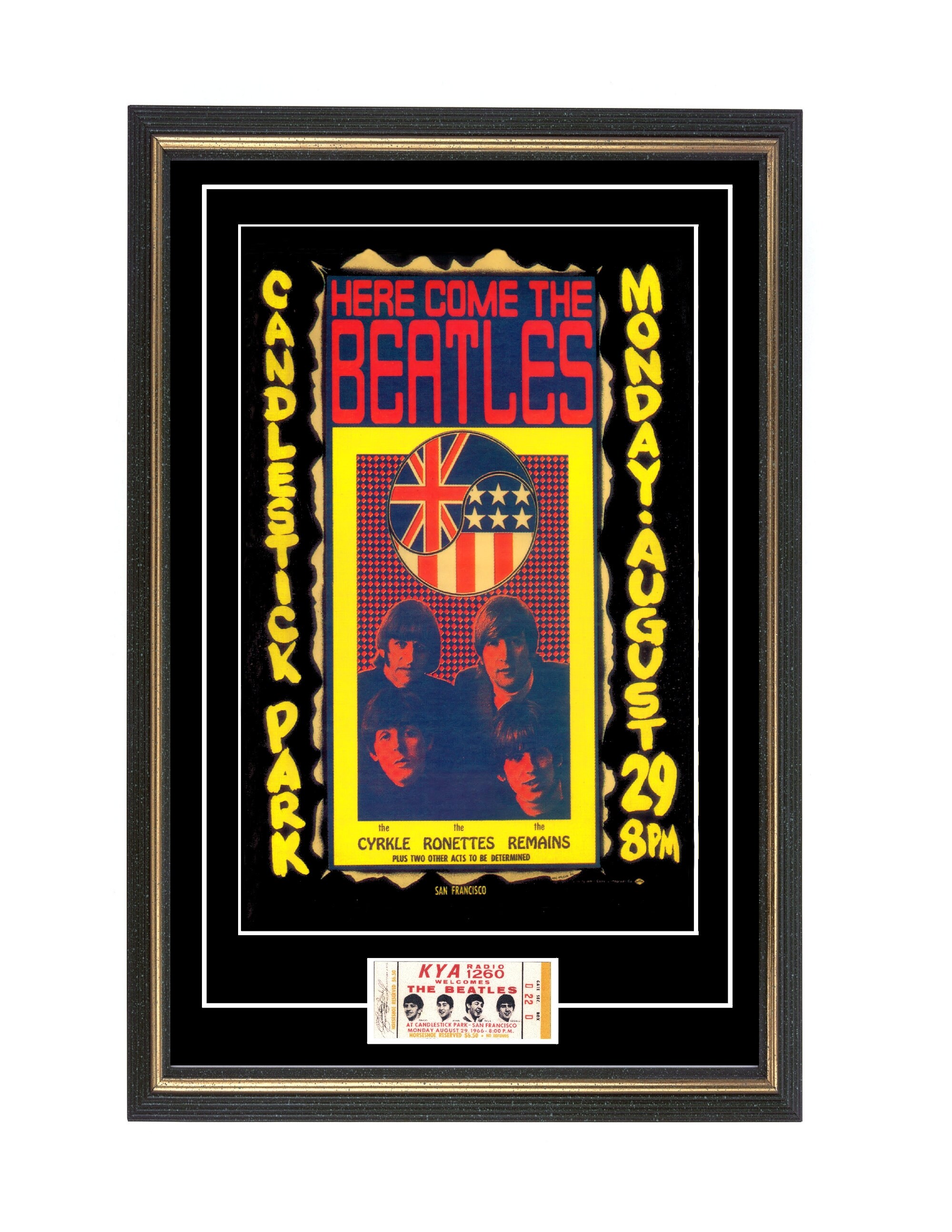 Beatles 1966 THE LAST Concert Poster + Ticket. Ready to Frame! San ...