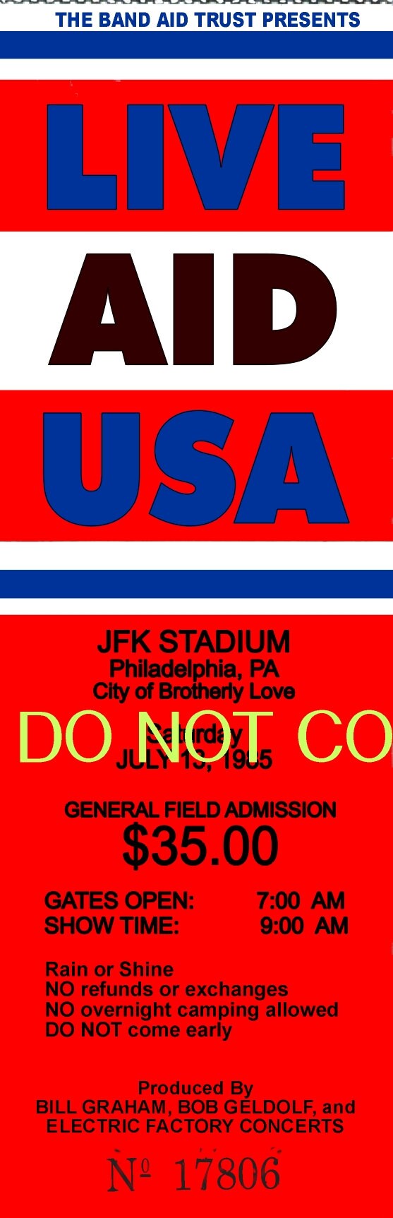 Live Aid 1985 Concert Poster + Ticket. Ready to Frame! Music History ...