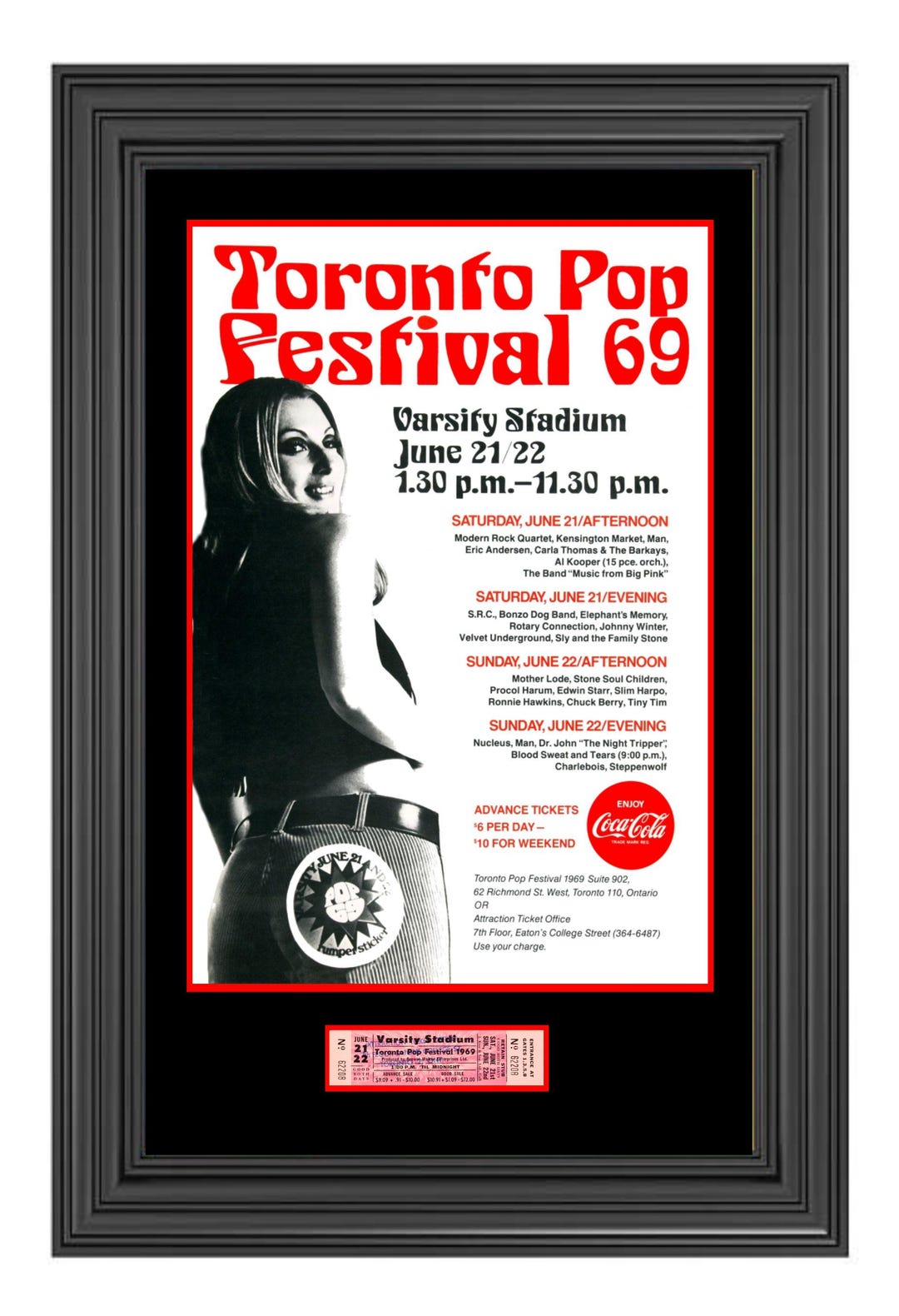 Toronto Pop Festival 1969 Concert Poster + Ticket Ready to Frame! - Etsy