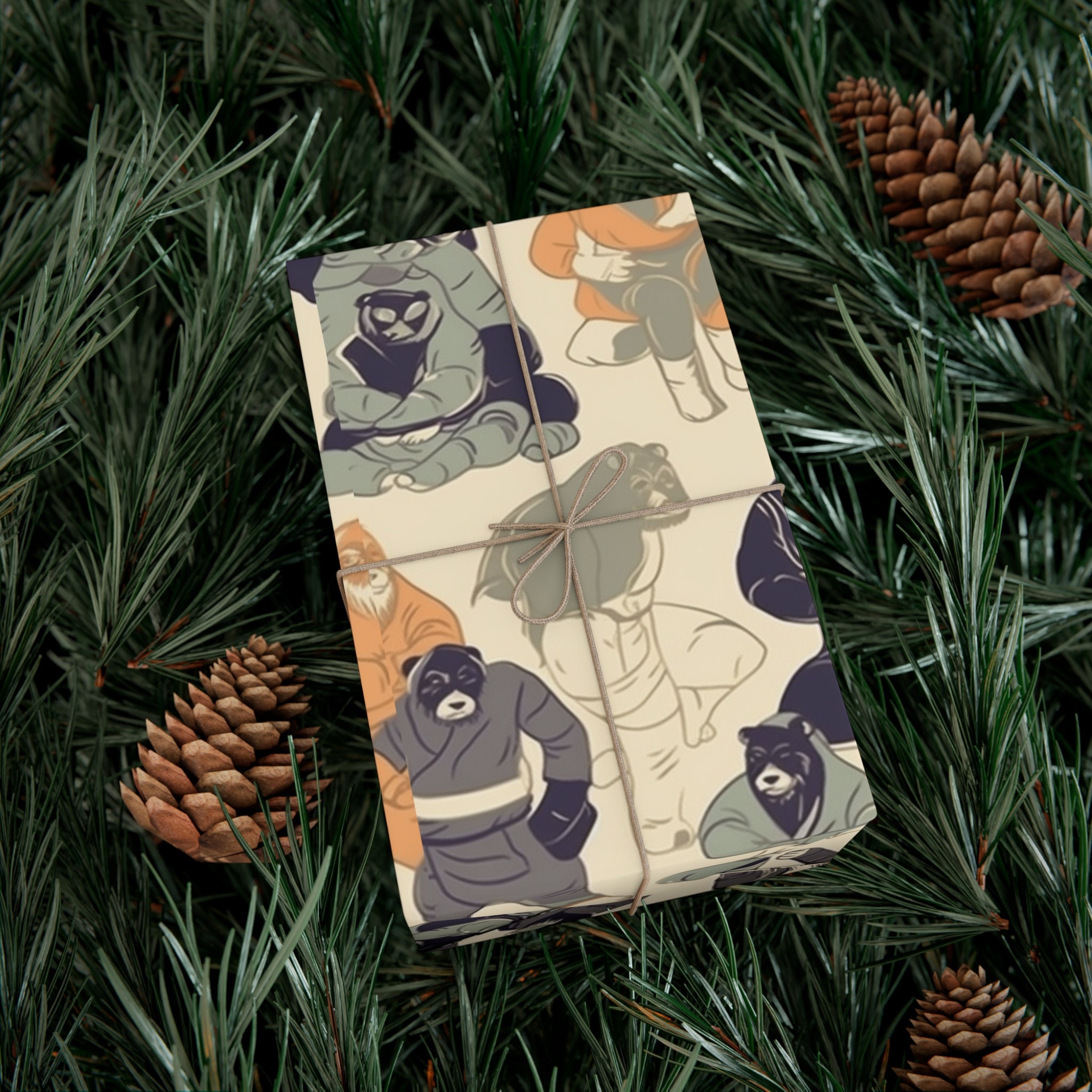 Jiu-jitsu Judo Grappling Bear Wrapping Paper Gift Wrap for Martial Arts ...