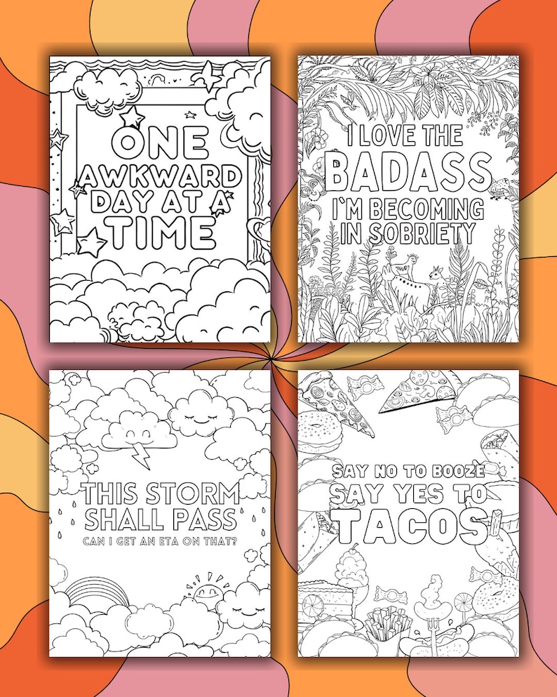 Sobriety Affirmation Coloring Pages - Etsy