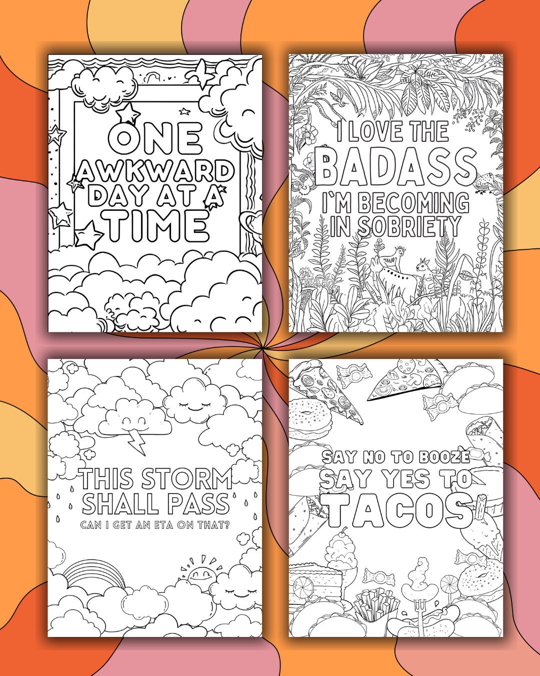 Sobriety Affirmation Coloring Pages - Etsy