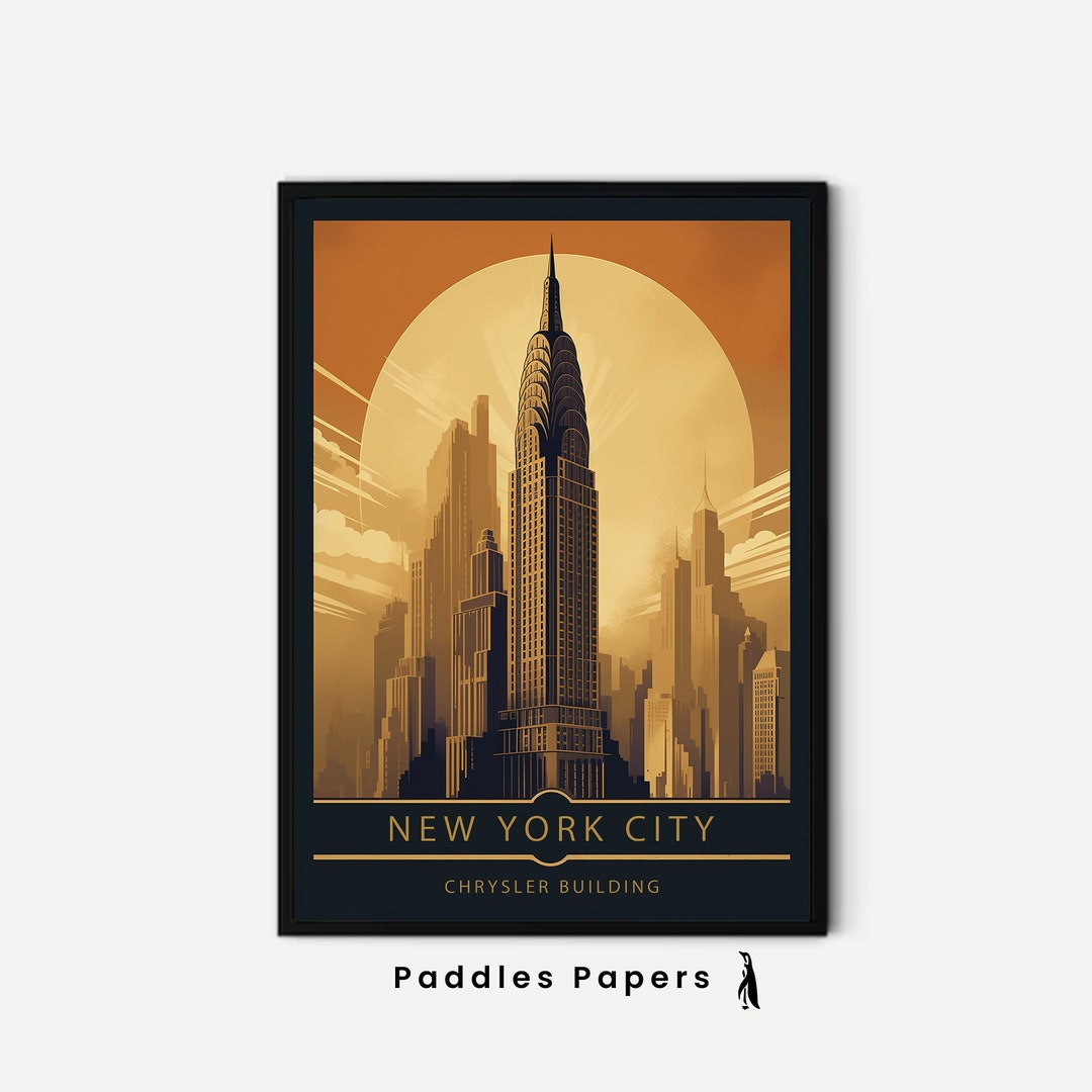Chrysler Building - Two New York Vintage Travel Posters, Chrysler ...