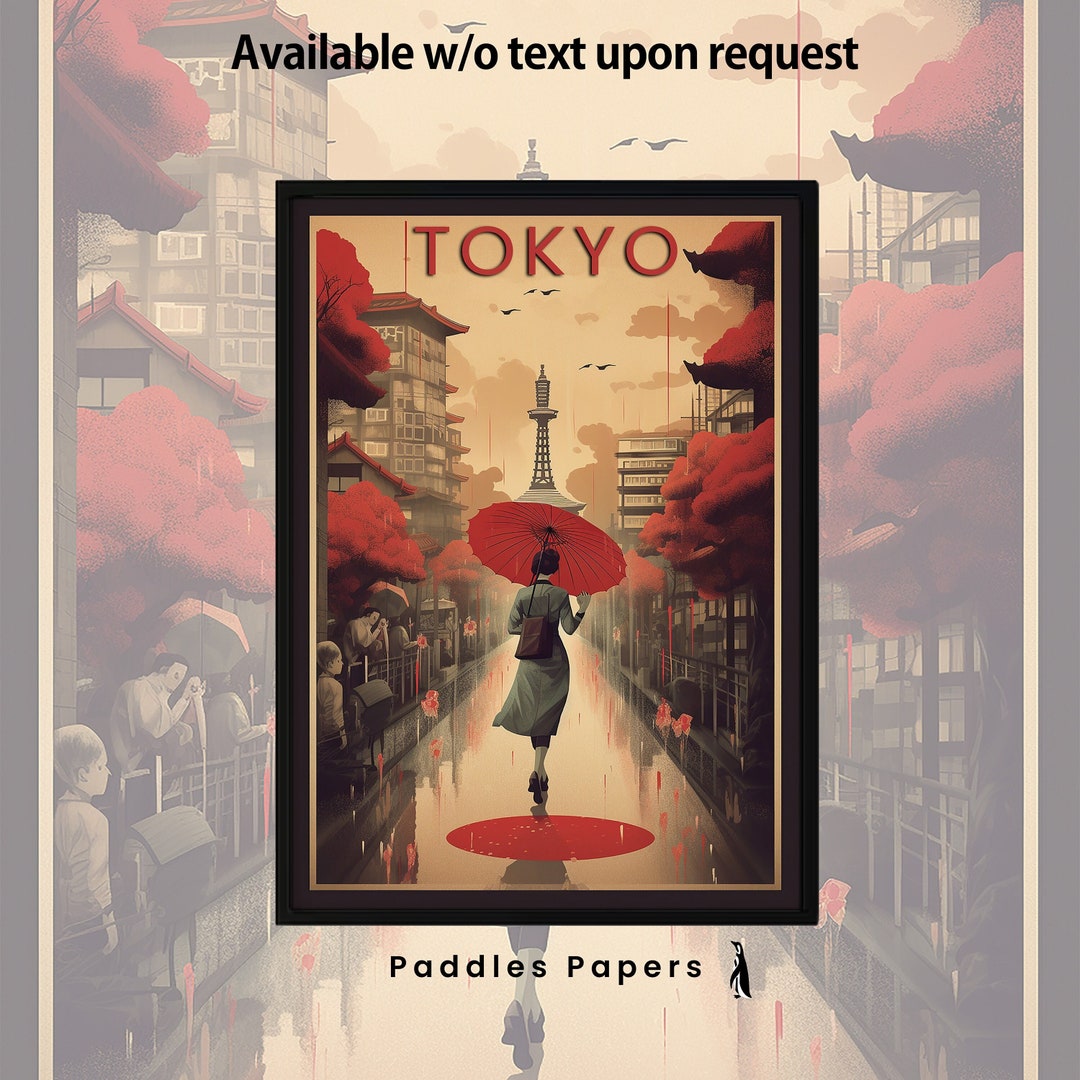 Two Tokyo Travel Posters, City and Landscape of Tokyo Prints. Perfect ...