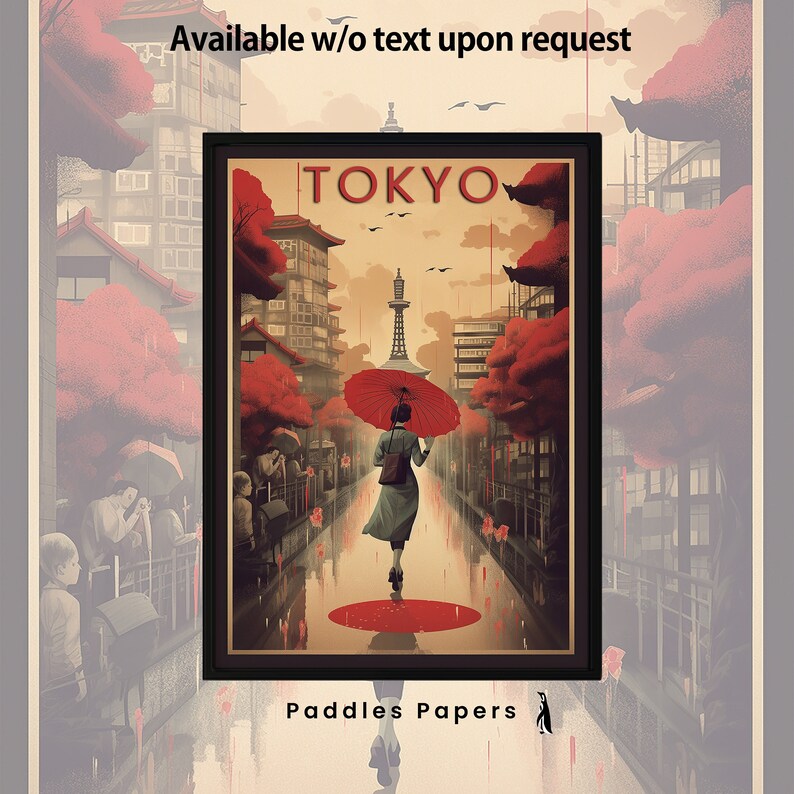 Two Tokyo Travel Posters, City and Landscape of Tokyo Prints. Perfect ...