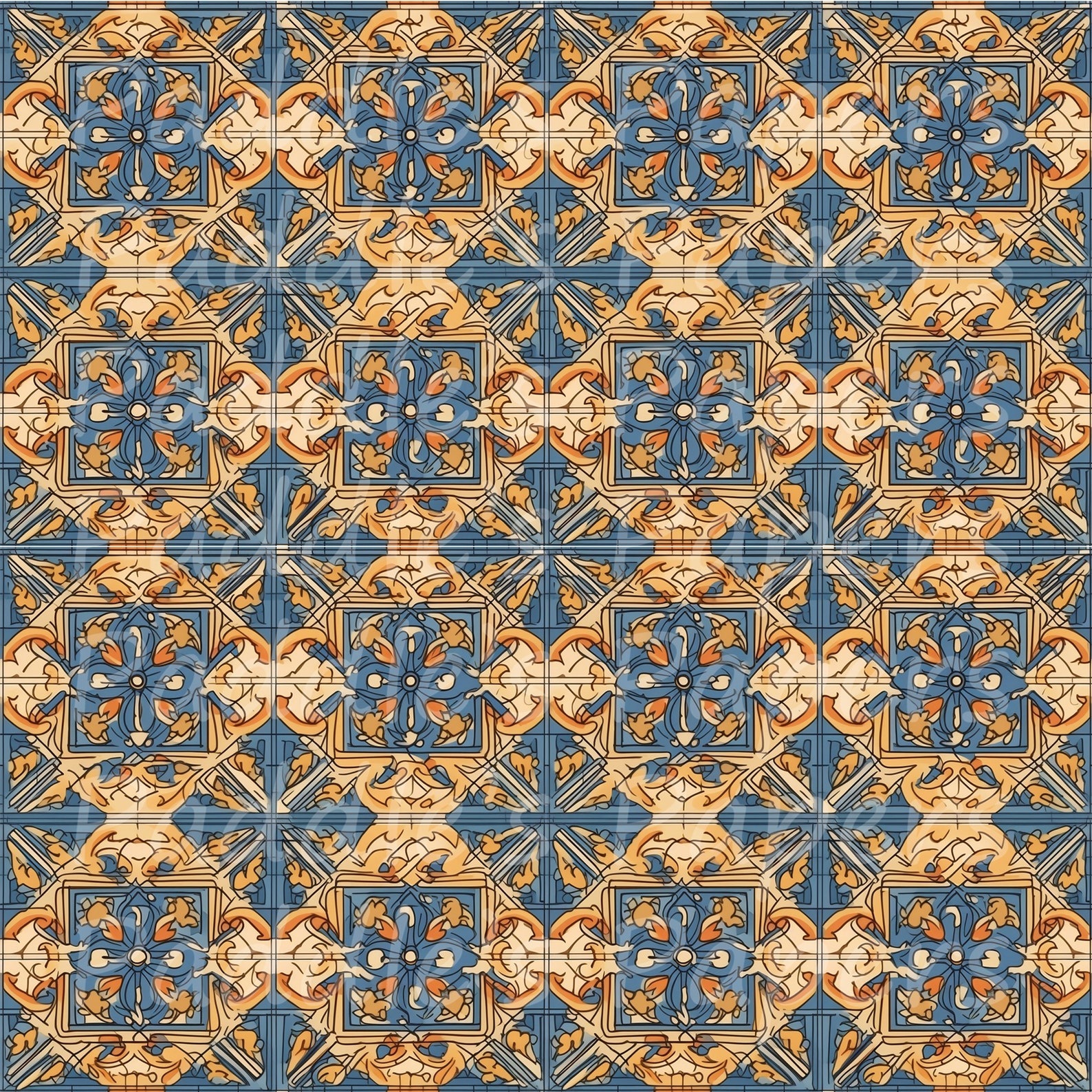 Italian Tiles Seamless Patterns Geometric and Floral Digital Paper Pack ...