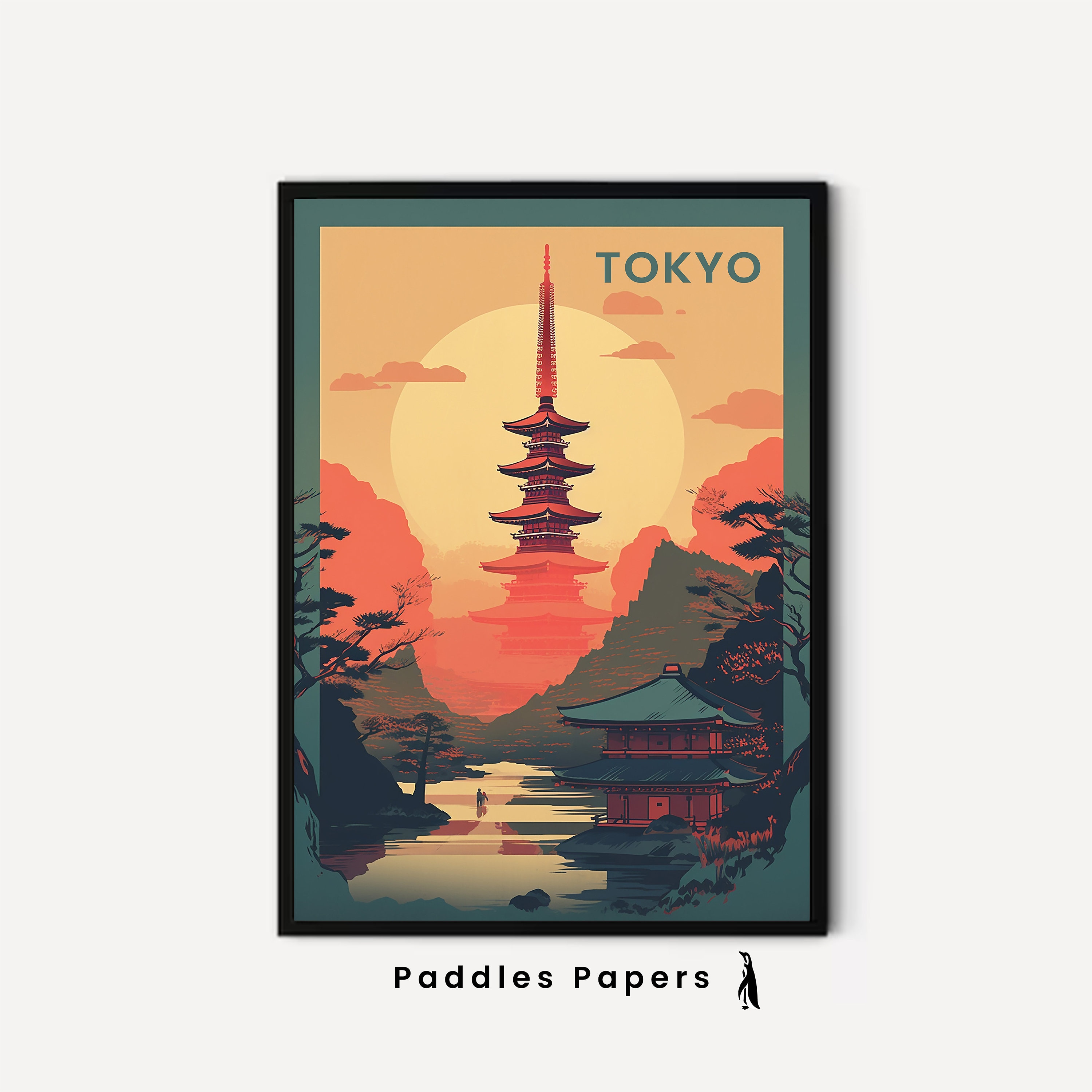 Two Tokyo Travel Posters, City and Landscape of Tokyo Prints. Perfect ...