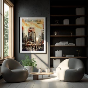 Shibuya Crossing Tokyo Travel Poster, Busy City Street Print. Perfect ...