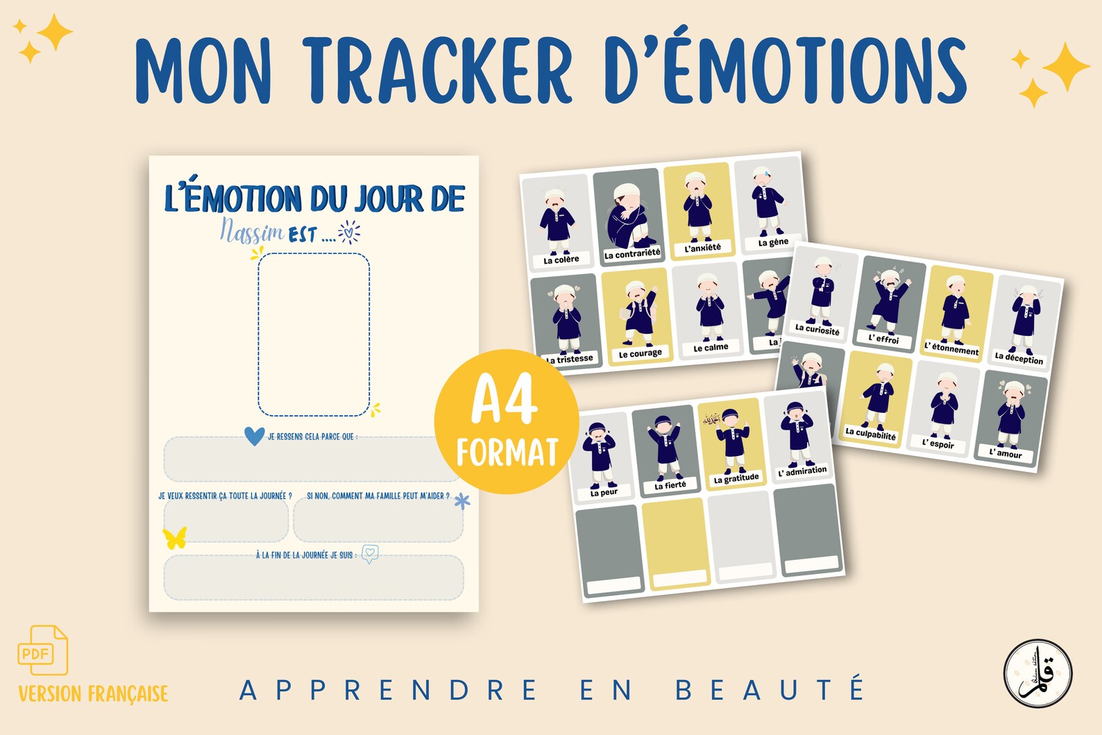 Tableau des Émotions pour Enfant | Fiche des émotions personnalisée ...
