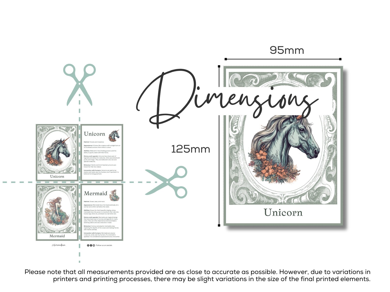 Mythical Creature Fact Cards Set of 20 Printable Educational - Etsy ...