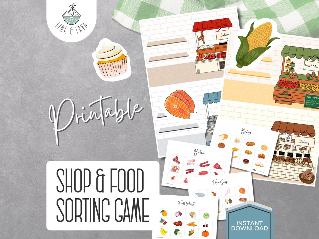 Shop Sorting Game - Food Sorting Activity (butcher, Fish Shop, Fruit ...