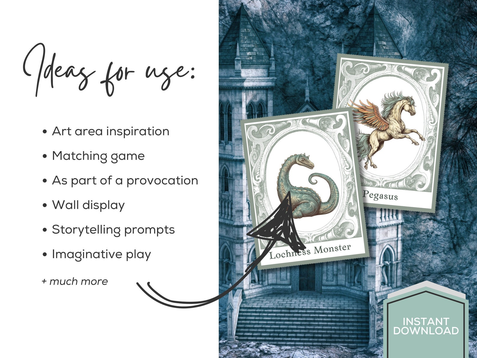 Mythical Creature Fact Cards Set of 20 Printable Educational - Etsy ...