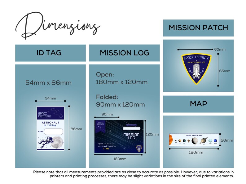 Astronaut ID Tag and Space Mission Kit - Printable - Etsy