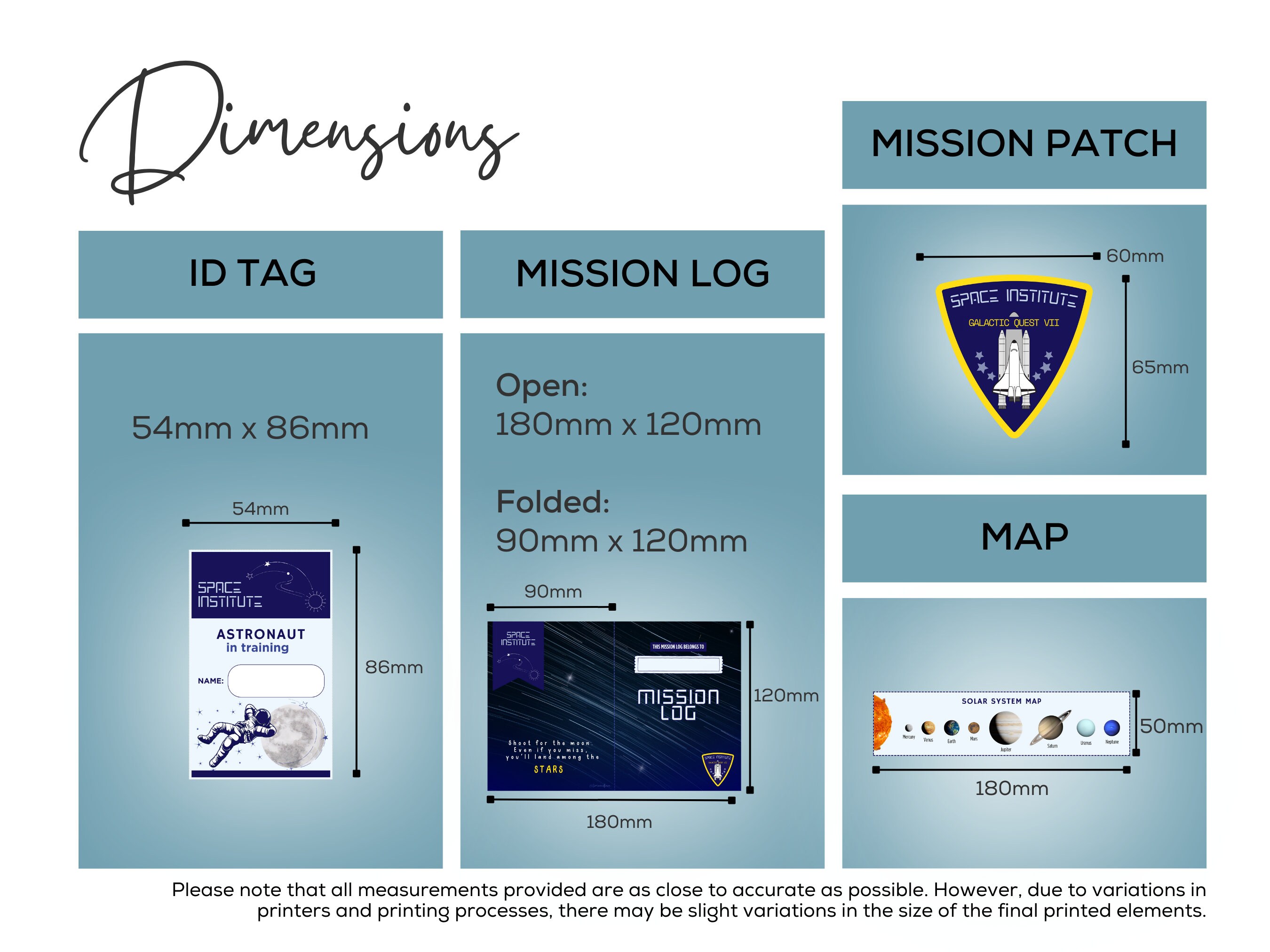 Astronaut ID Tag and Space Mission Kit - Printable - Etsy