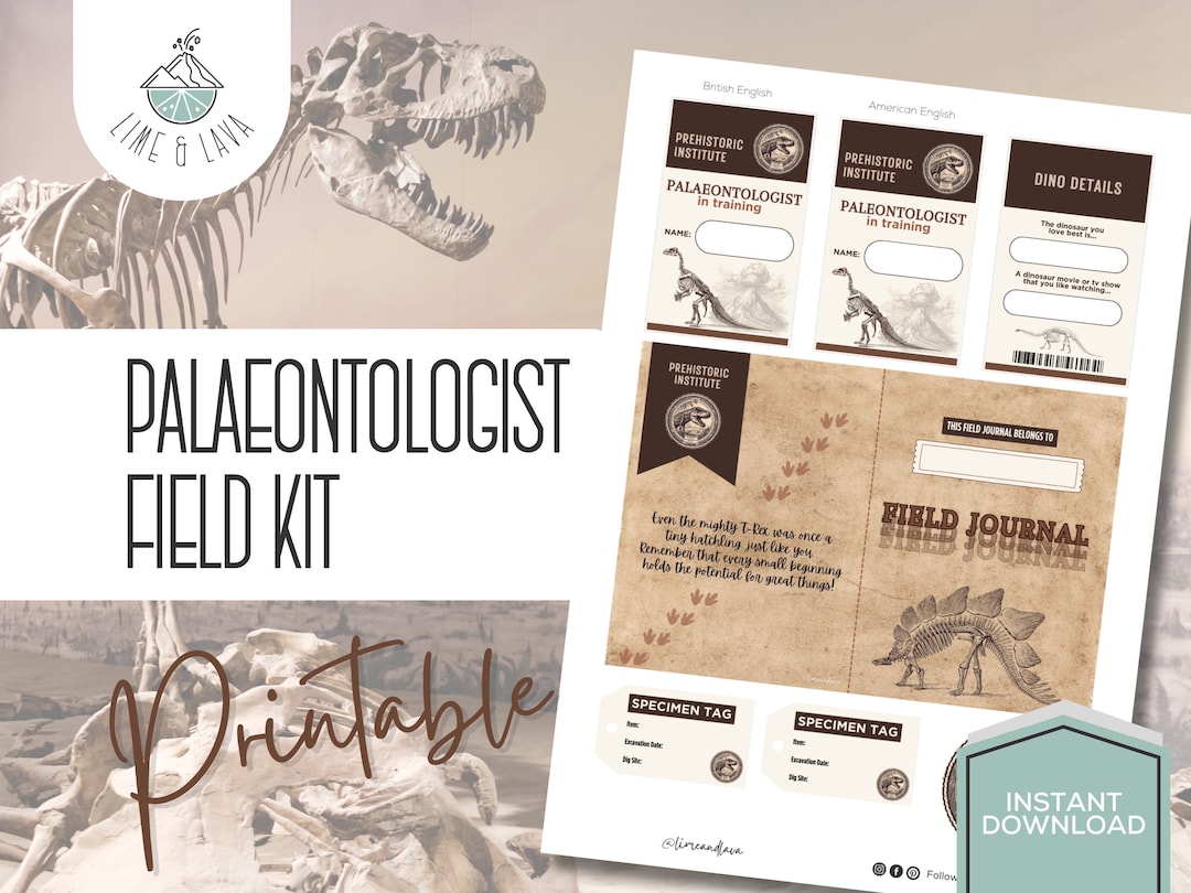 Paleontologist Dress up Printables Palaeontologist ID Card - Etsy