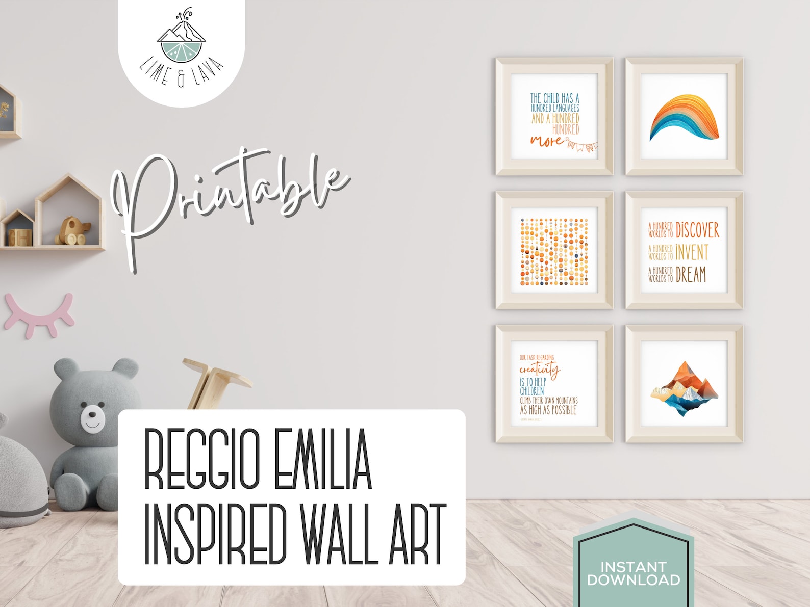 Reggio Emilia Wall Art - Set of 6 Quotes & Images Inspired by Loris ...