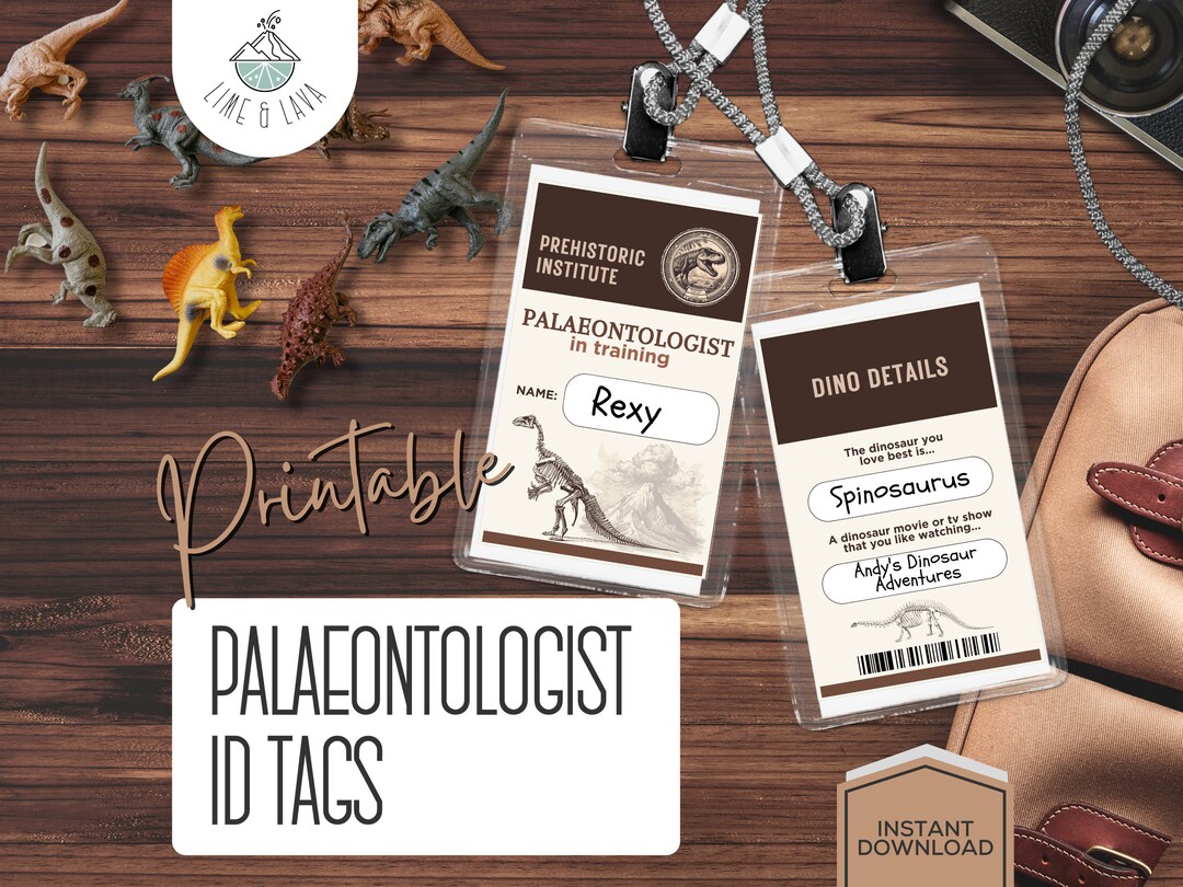 Palaeontologist ID Tag - Dinosaur Dig and Palaeontologist Costume Dress ...