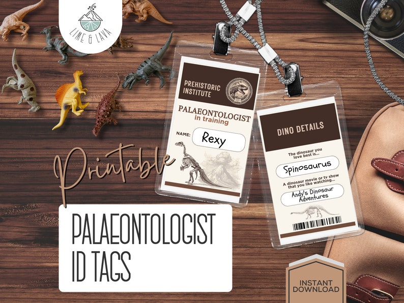Palaeontologist ID Tag - Dinosaur Dig and Palaeontologist Costume Dress ...