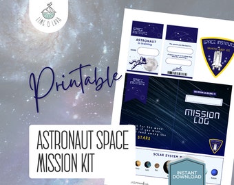 Printable Astronaut ID Badge for Kids – Space Birthday Party (editable ...