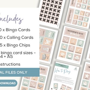 Printable Mother's Day Bingo Game - Etsy