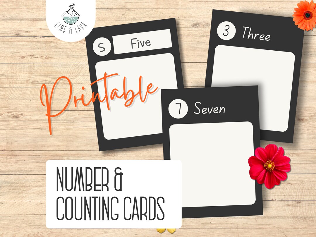 Number & Counting Display Cards - Reggio Emilia Math Provocation - Etsy