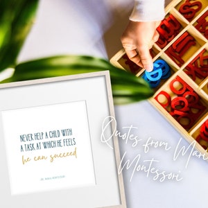 Montessori Wall Art - Set of 12 Quotes & Images Inspired by Maria ...