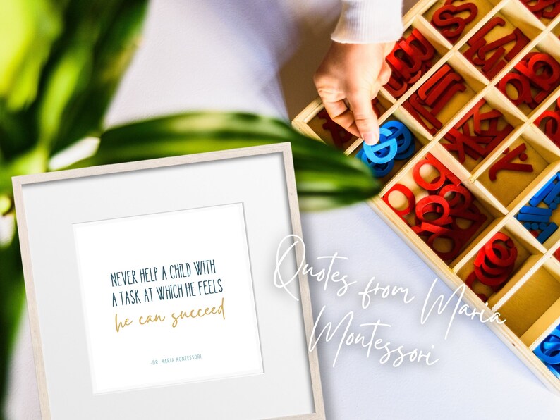 Montessori Wall Art - Set of 12 Quotes & Images Inspired by Maria ...