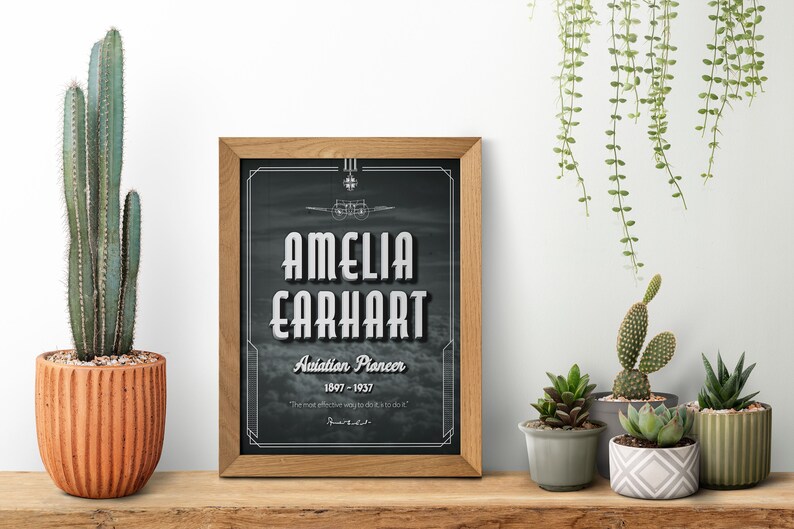 Amelia Earhart Vintage Style Art Deco Poster - Multiple Sizes - Etsy