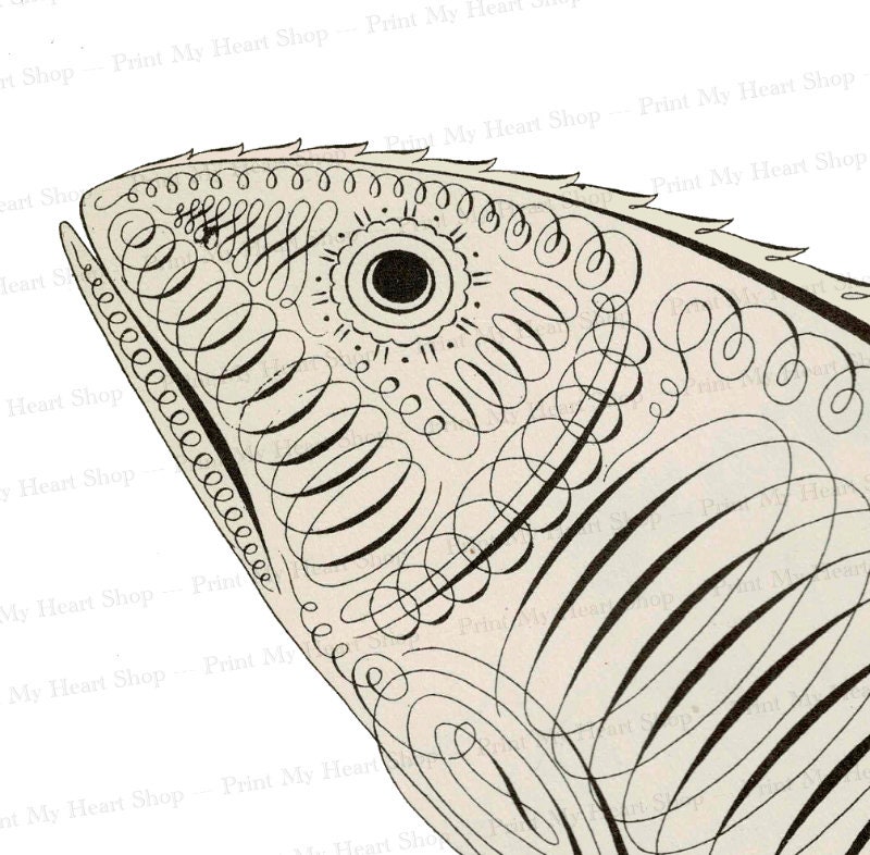 Digital Fish Calligraphy Wall Art - Digital Download PDF JPG PNG ...