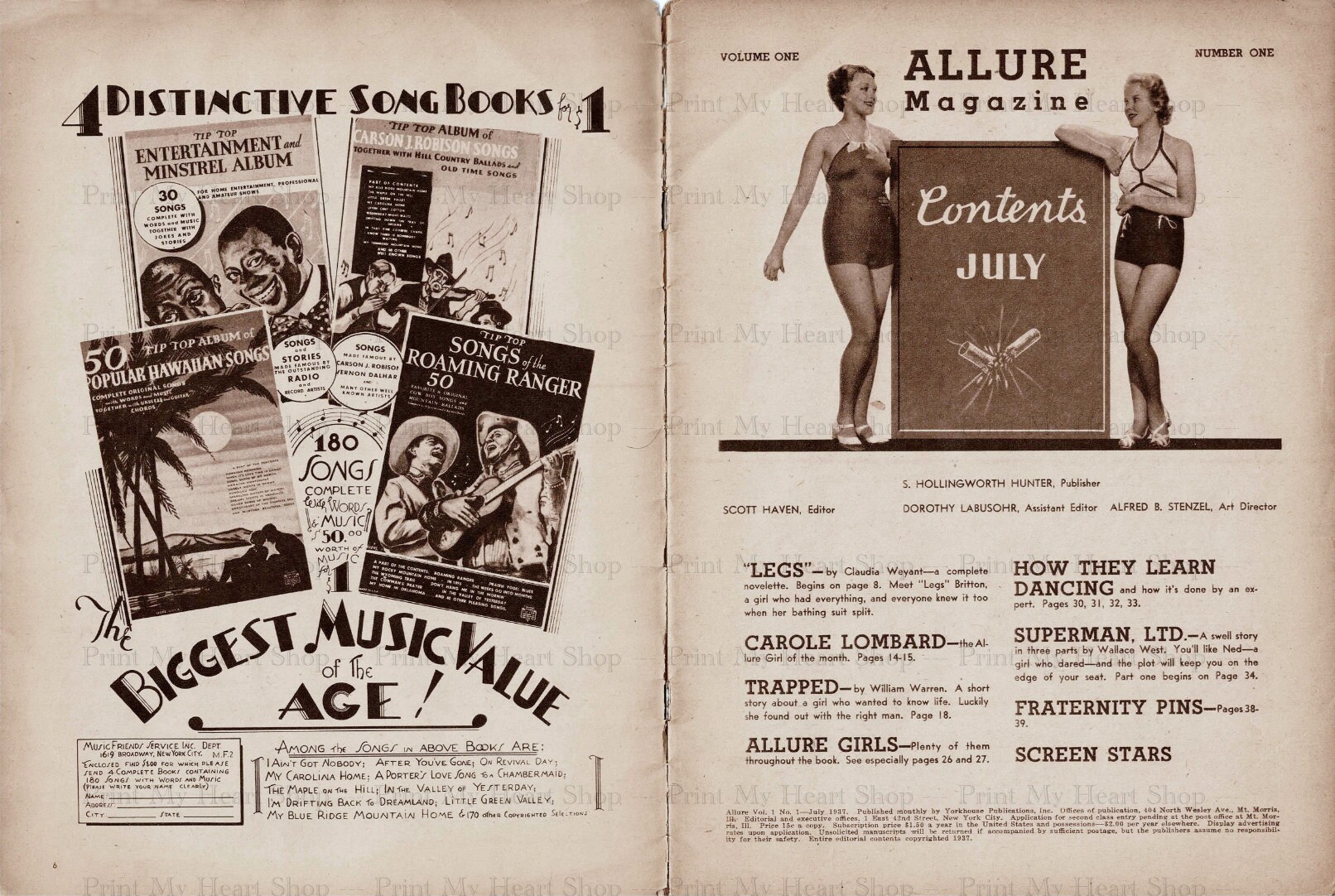 Full 1937 Allure Magazine PDF - Pinup - 52 Pages - Digital Download ...