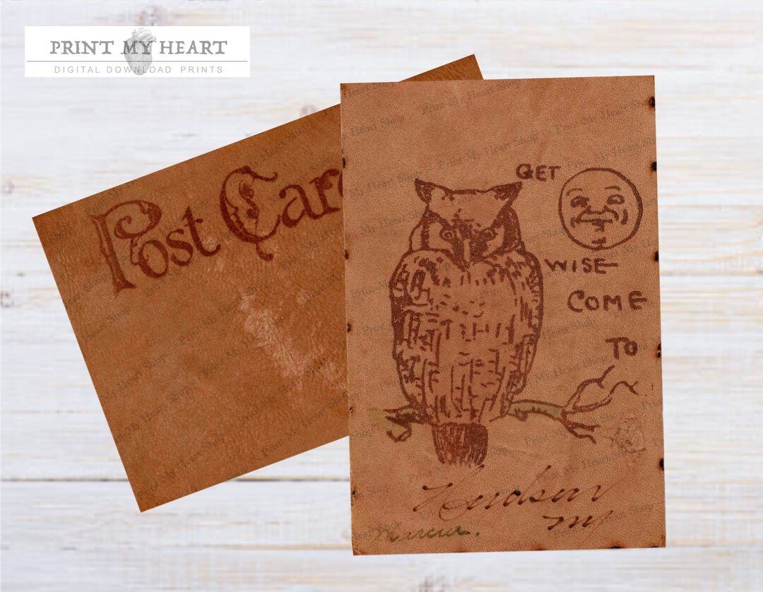 19th Century Leather Postcard and Print - Digital Download for Front ...