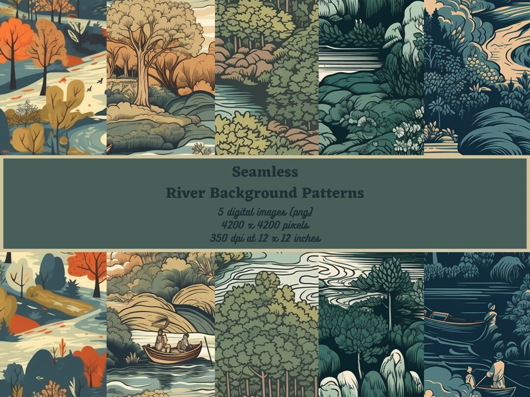 River Water Boating Sailing Scenes Background Seamless Pattern ...