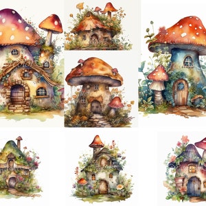 Fairy House Watercolor Whimsical Cute Fantasy Digital Prints 13 Instant ...