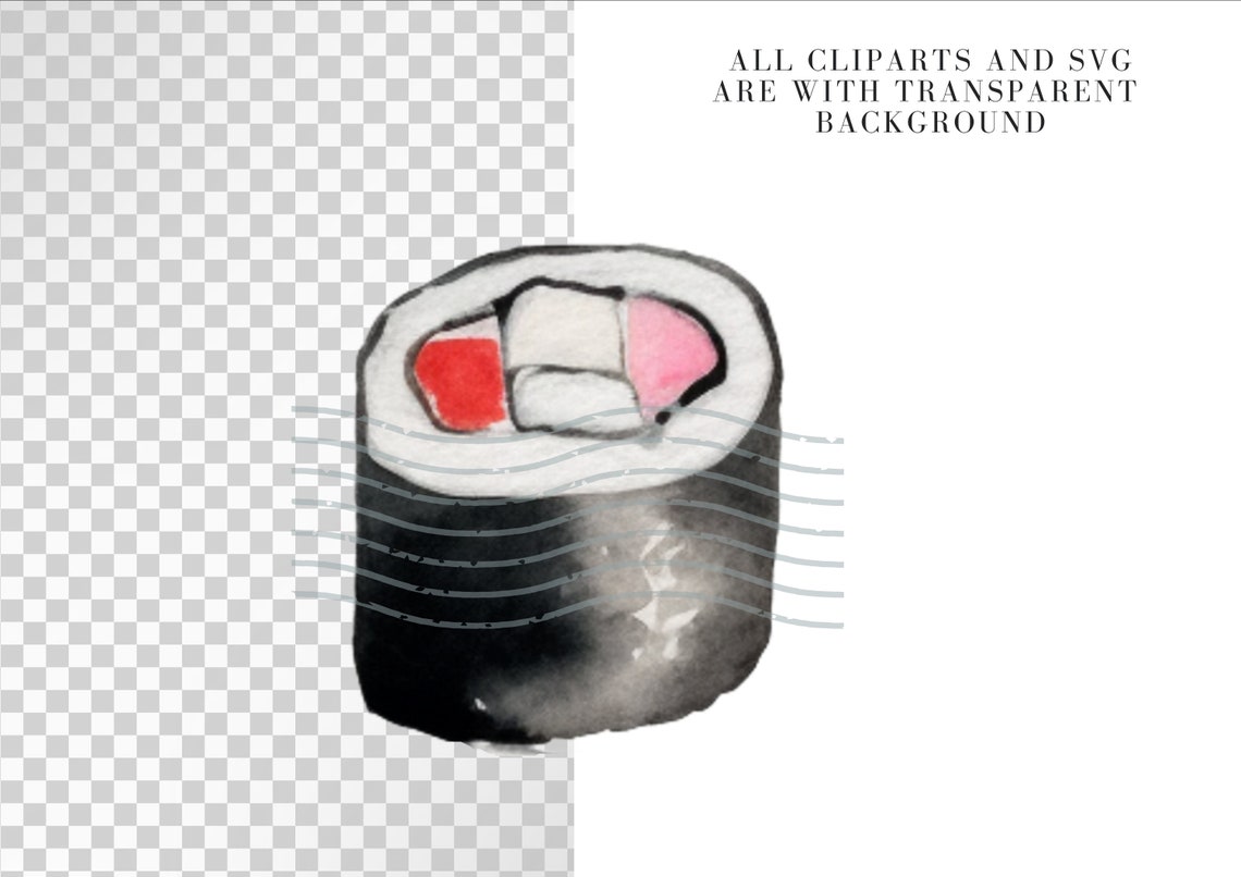 Sushi Clipart | Sushi SVG | Sushi | Watercolor Sushi Clipart ...