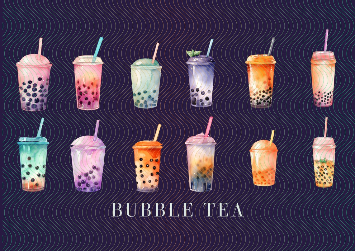 Bubble Tea Clipart | Boba Tea Clipart | Flavored Bubbles | Tea Clipart ...