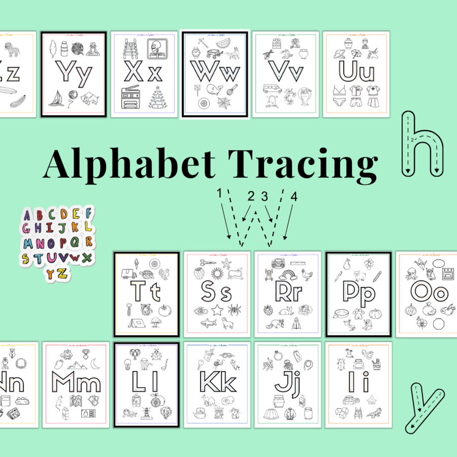 Printable ABC| Alphabet Tracing Worksheets| Alphabet Tracing| Coloring ...