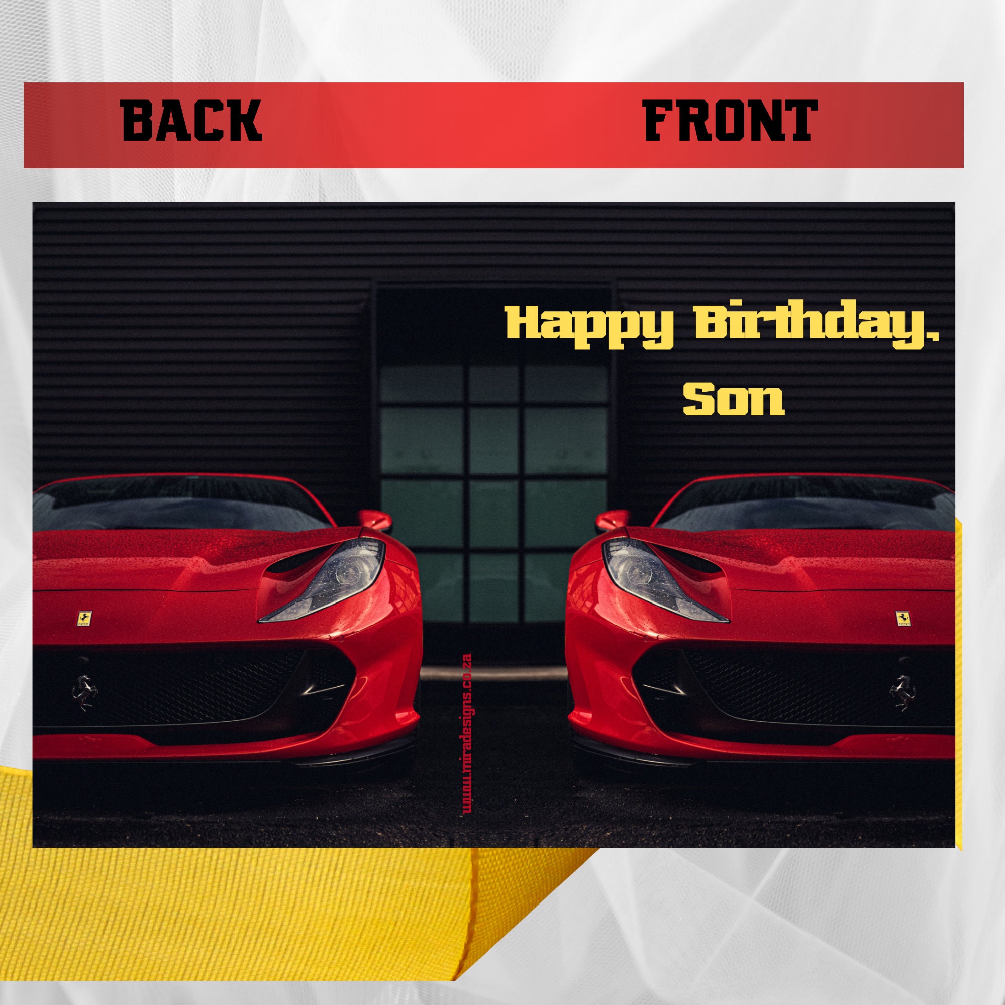 Red Ferrari Birthday Card Printable Happy Birthday Son Instant - Etsy ...