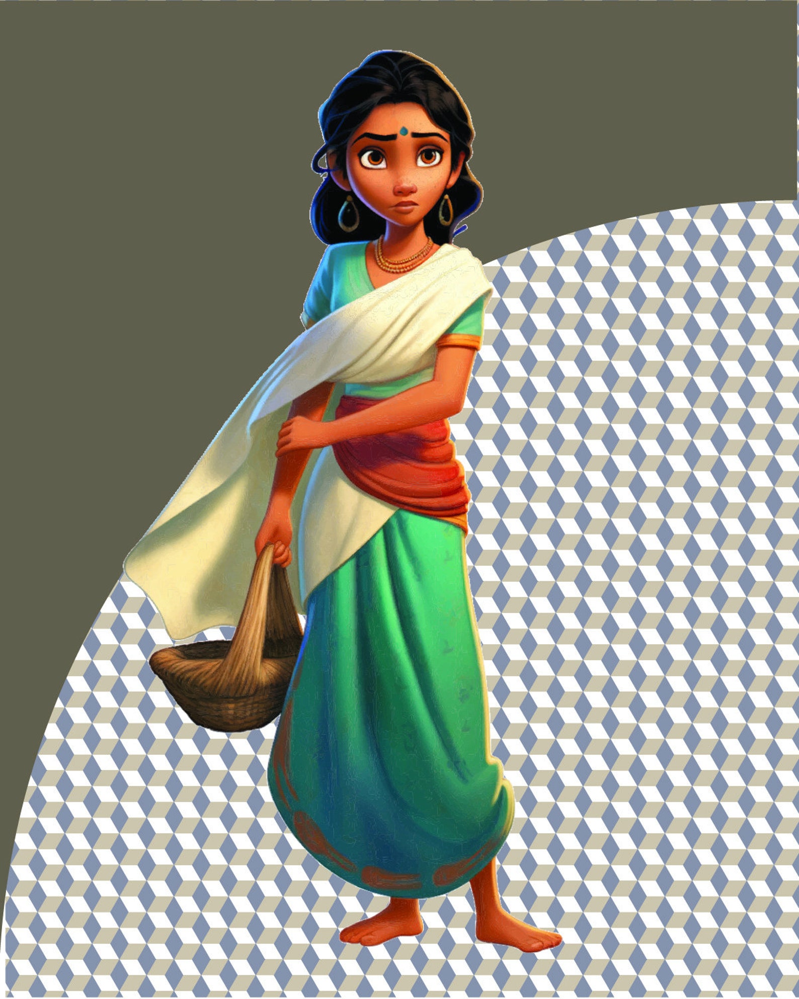 Indian Ladies & Men Animation Style Transparent Pngs Svgs 9 - Etsy