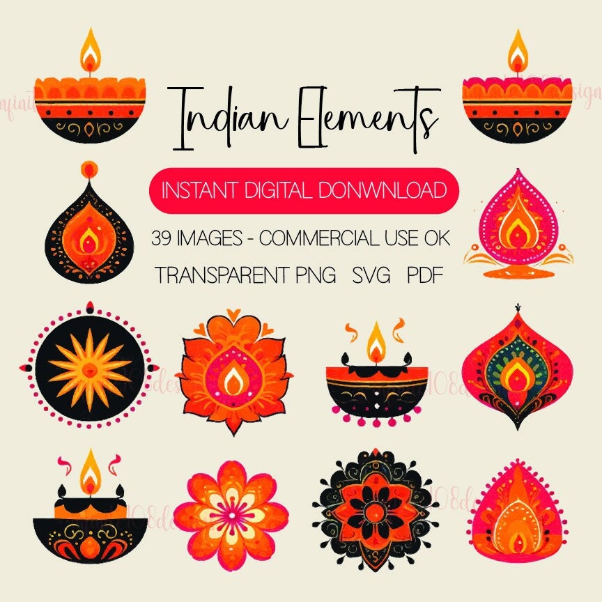 Indian Clipart Collection Indian Elements Transparent PNG SVG PDF Art ...