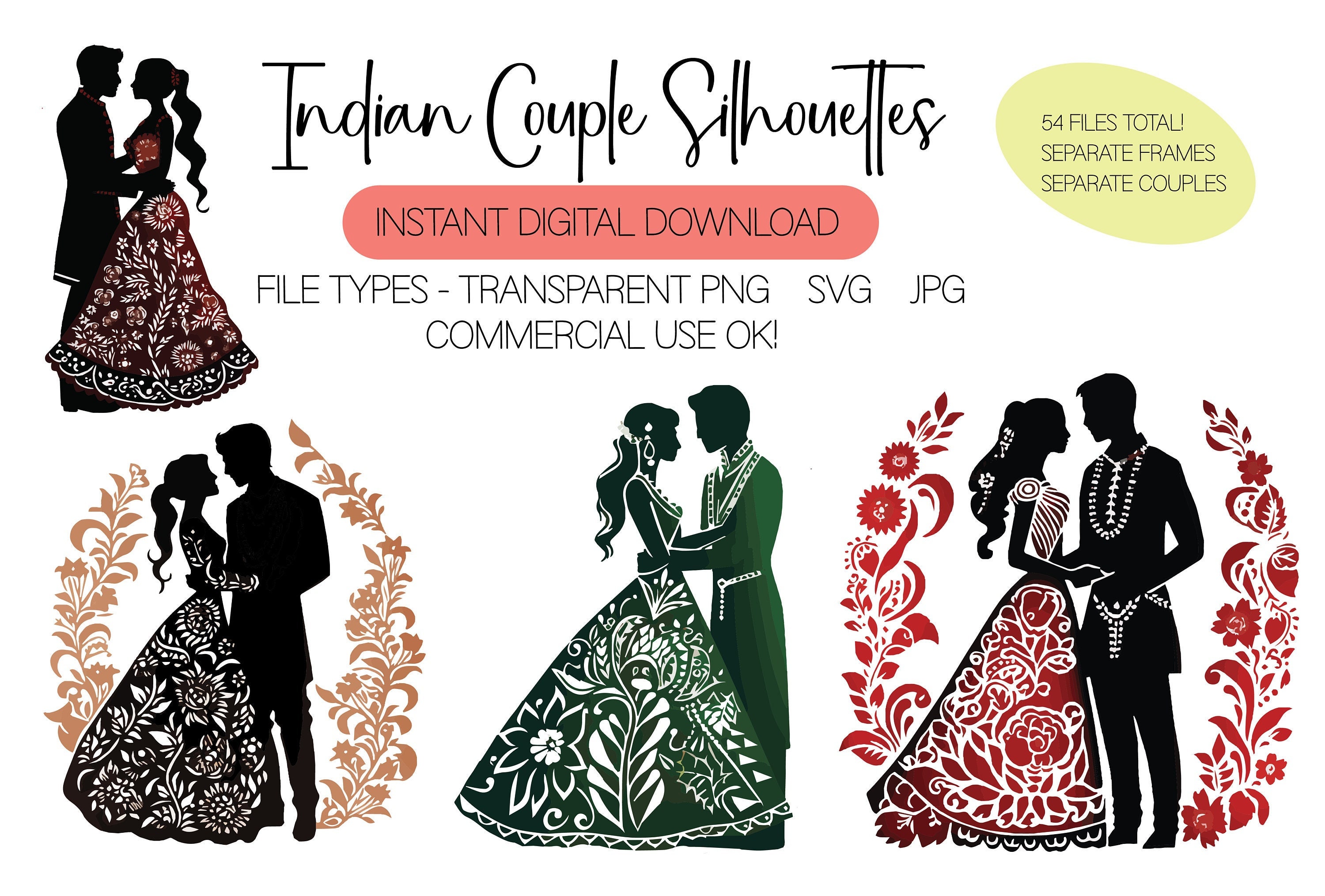 Indian Couples Silhouette Large Collection - Couples and Backdrops ...