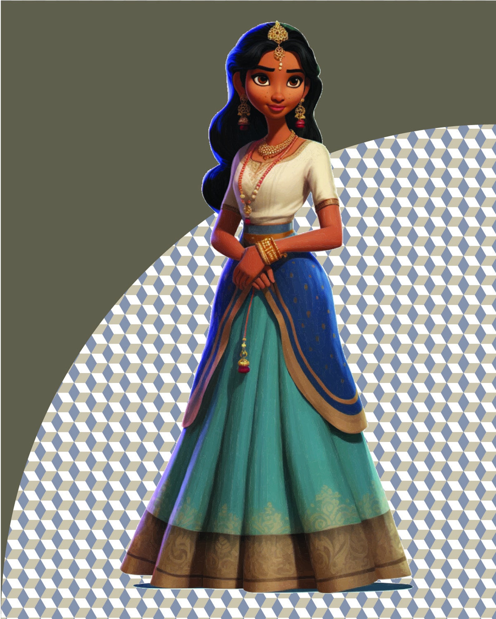 Indian Ladies & Men Animation Style Transparent Pngs Svgs 9 - Etsy