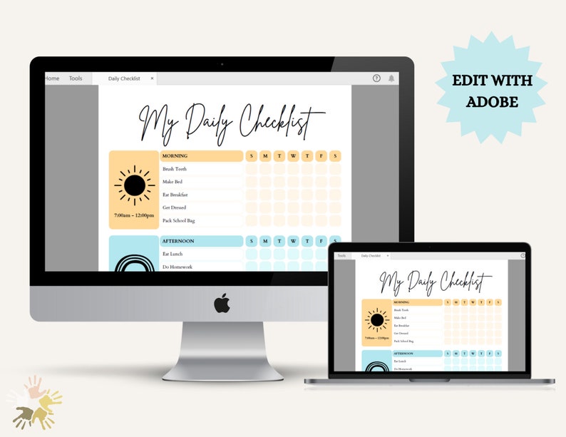 Editable Daily Routine Checklist Kids Toddlers Personalized Planner to ...